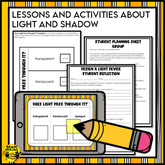 Light Science and Shadows Unit Lessons and Activities | Paper and Digi ...
