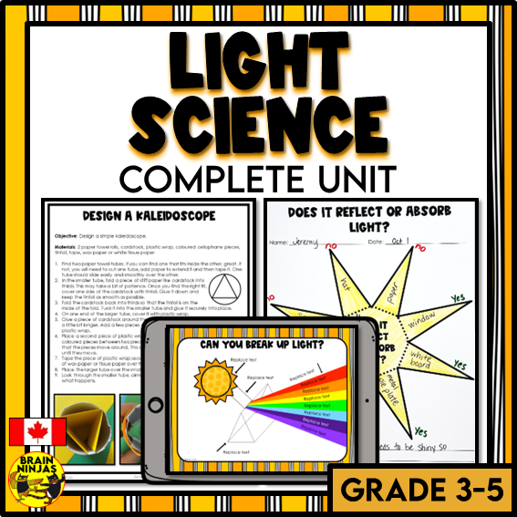 Light Science and Shadows Unit Lessons and Activities | Paper and Digi ...
