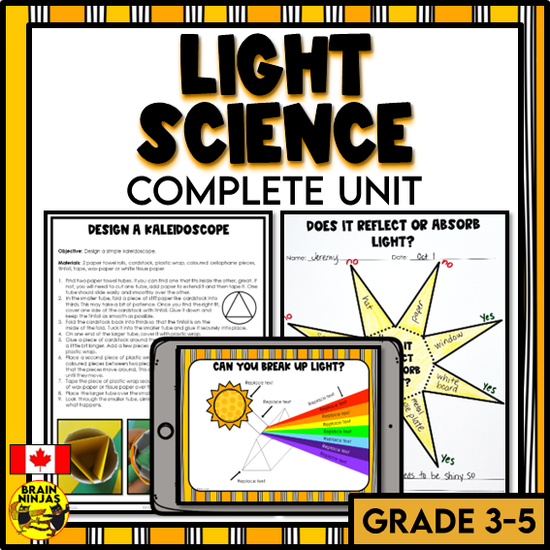 Light Science and Shadows Unit Lessons and Activities | Paper and Digi ...