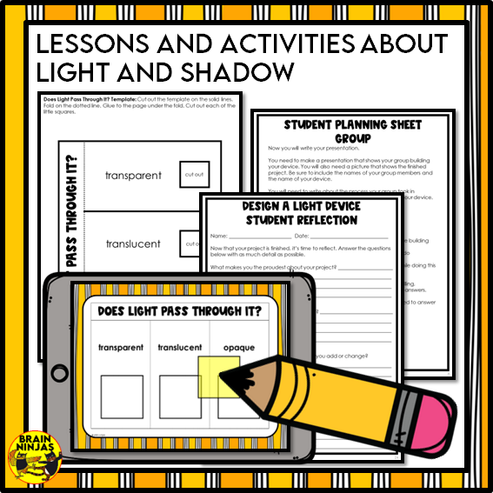 Light Science and Shadows Unit Lessons and Activities | Paper and Digi ...