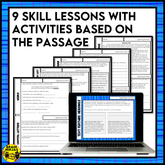 Lightning Reading Comprehension Activities | Paper and Digital ...