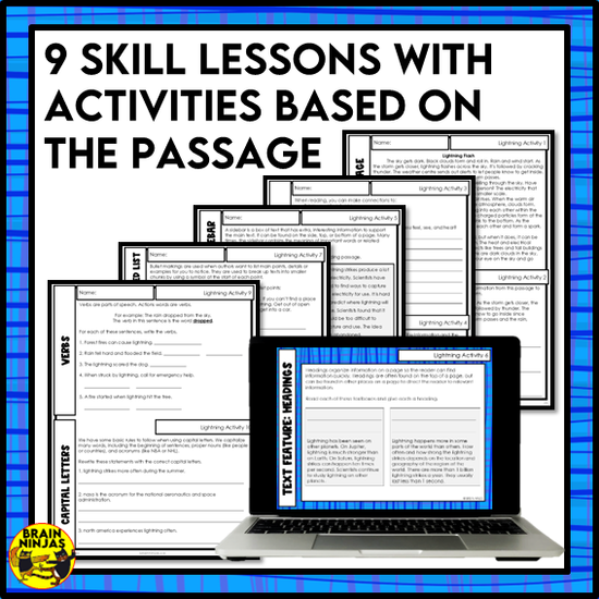 Lightning Reading Comprehension Activities | Paper and Digital – brainninjas