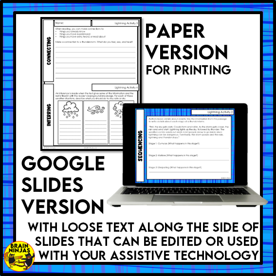 Lightning Reading Comprehension Activities | Paper and Digital ...