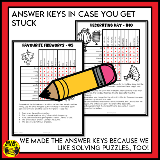 Lunar New Year Logic Puzzles | Paper and Digital – brainninjas