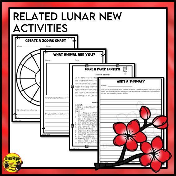 Lunar New Year Reading and Writing Activities | Paper and Digital ...