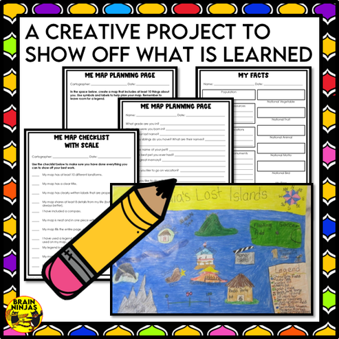 Map Reading Skills Unit Creative Mapping Activity | Paper and Digital ...