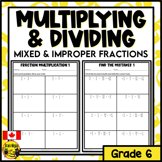 Multiplying and Dividing Fractions Math Worksheets | Paper – brainninjas