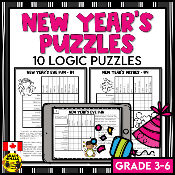 New Year's Logic Puzzles | Paper and Digital – brainninjas