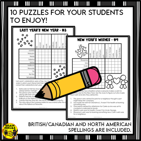 New Year's Logic Puzzles | Paper and Digital – brainninjas