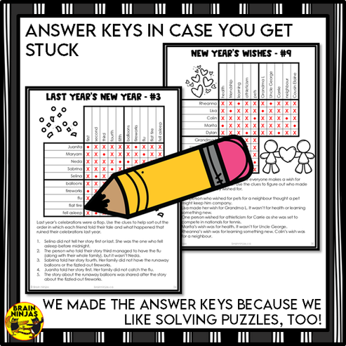 New Year's Logic Puzzles | Paper and Digital – brainninjas