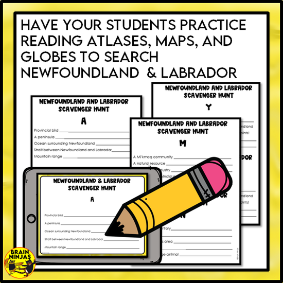 Newfoundland and Labrador Geography Scavenger Hunt | Paper and Digital ...