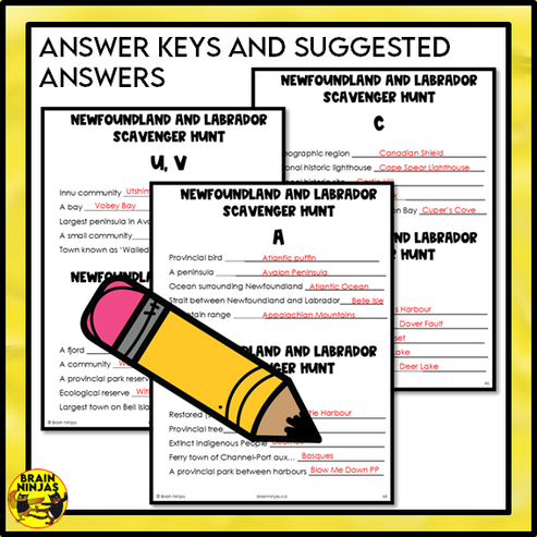Newfoundland and Labrador Geography Scavenger Hunt | Paper and Digital ...