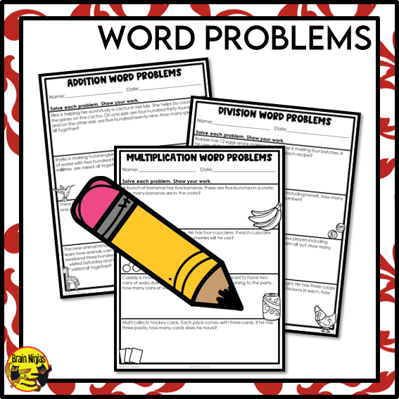 Number Operations Math Worksheets | Paper | Grade 3 – brainninjas