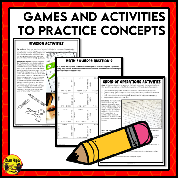 Number Operations Interactive Math Unit | Paper | Grade 5 – brainninjas