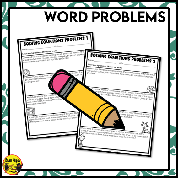 Solving Equations With Variables Using the Order of Operations Math Wo ...