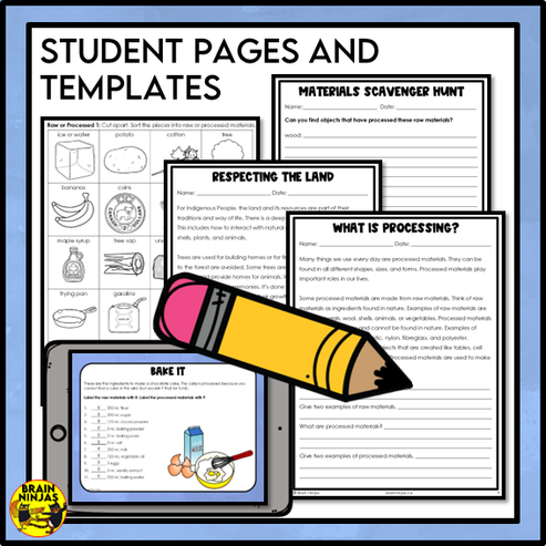 Raw and Processed Materials Lesson and Activities | Paper and Digital ...