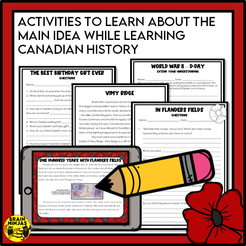 Remembrance Day Bundle Reading Writing Social Studies and Art Activiti ...