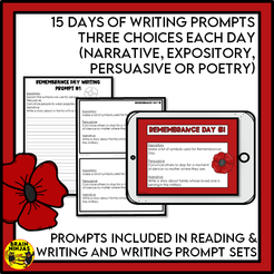 Remembrance Day Bundle Reading Writing Social Studies and Art Activiti ...