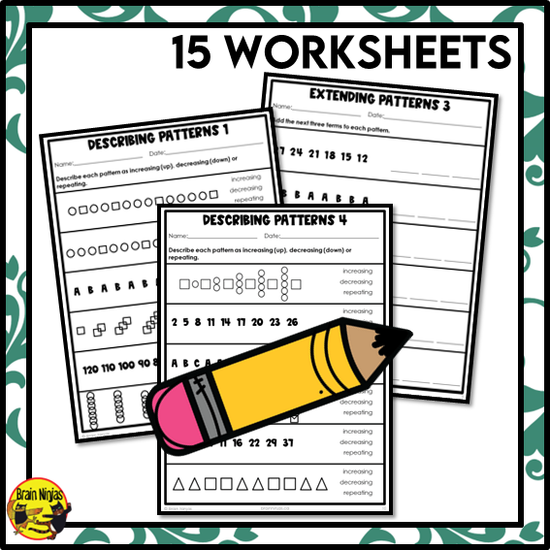 Patterns Math Worksheets | Paper | Grade 3 – brainninjas