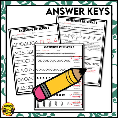 Patterns Math Worksheets | Paper | Grade 3 – brainninjas