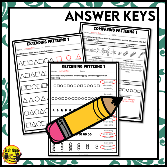 Patterns Math Worksheets | Paper | Grade 3 – brainninjas