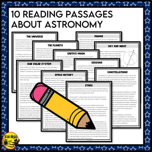 Astronomy Reading Passages | Space | Sky Science | Paper and Digital ...