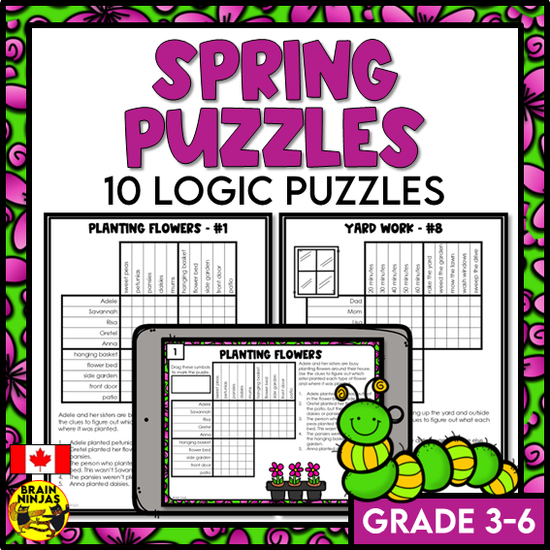 Spring Logic Puzzles | Paper and Digital – brainninjas