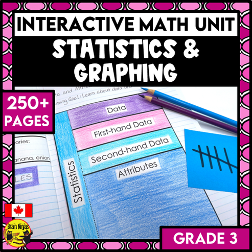 Statistics and Graphing Interactive Math Unit | Paper | Grade 3 ...