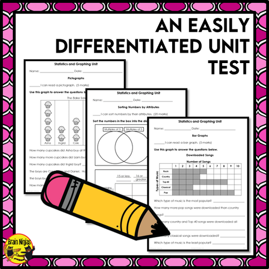 Statistics and Graphing Interactive Math Unit | Paper | Grade 3 ...