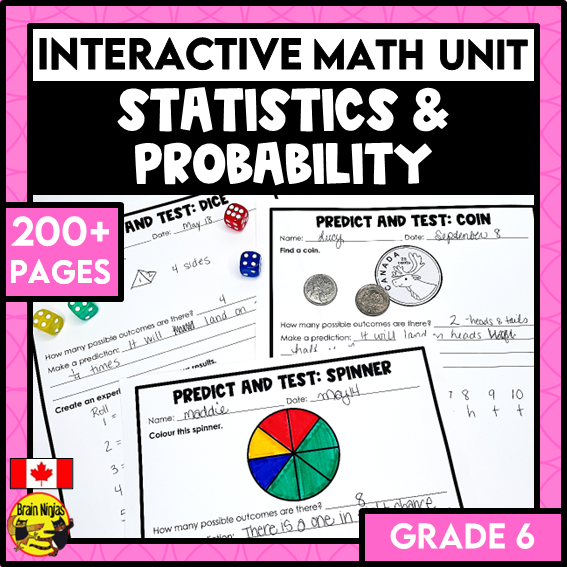 Statistics and Probability Interactive Math Unit | Paper | Grade 6 ...