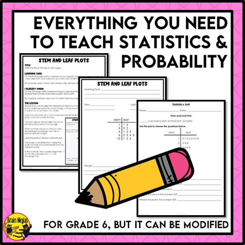 Statistics and Probability Interactive Math Unit | Paper | Grade 6 ...