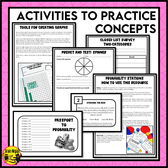 Statistics and Probability Interactive Math Unit | Paper | Grade 6 ...