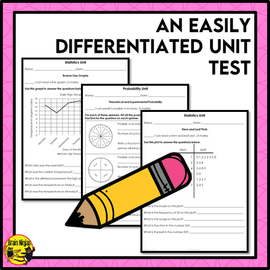 Statistics and Probability Interactive Math Unit | Paper | Grade 6 ...