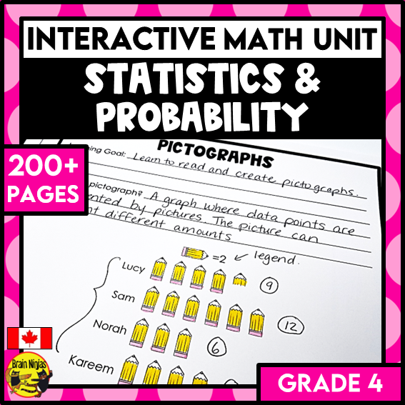 Statistics and Probability Interactive Math Unit | Paper | Grade 4 ...
