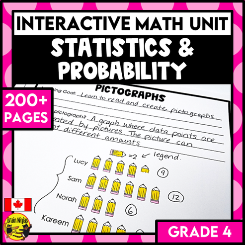 Statistics and Probability Interactive Math Unit | Paper | Grade 4 ...