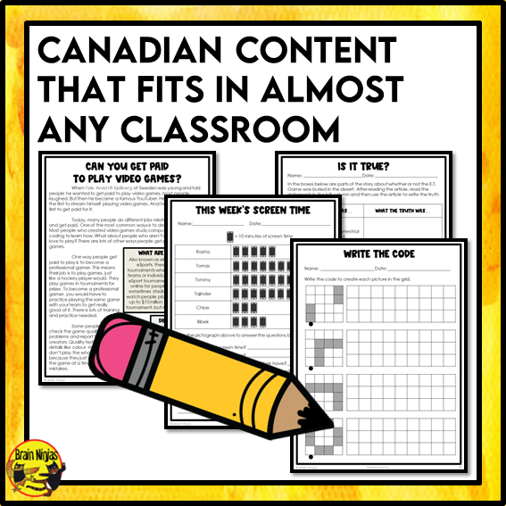 Emergency Sub Plans | Video Games | Paper | Grade 3 Grade 4 – brainninjas