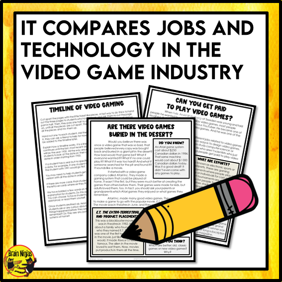 Emergency Sub Plans | Video Games | Paper | Grade 3 Grade 4 – brainninjas