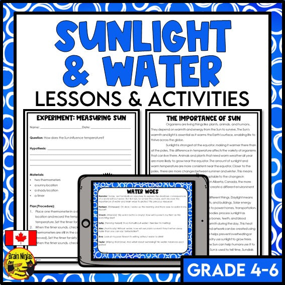 The Importance of Sunlight and Water Lessons and Activities | Paper an ...