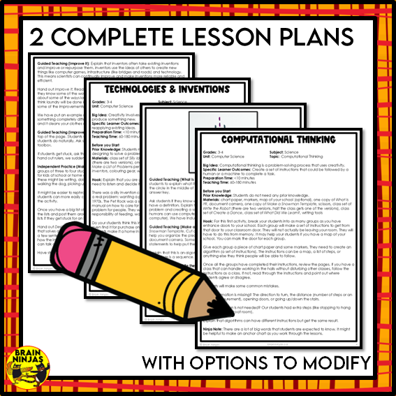 Computational Thinking and Inventions Lessons and Activities | Paper a ...