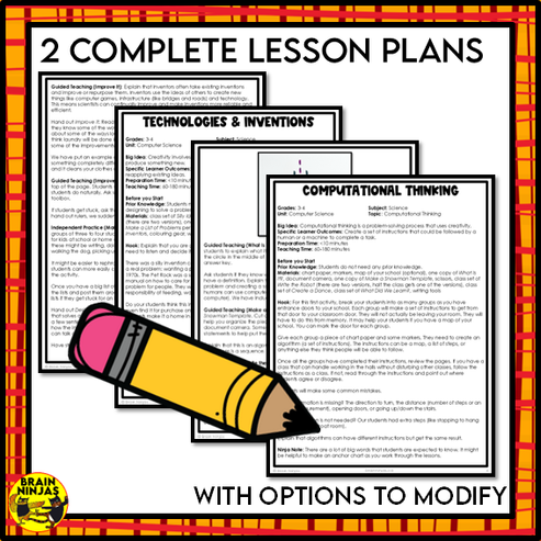 Computational Thinking and Inventions Lessons and Activities | Paper a ...