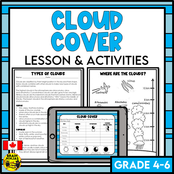 Types of Clouds and Cloud Cover Weather Lessons | Paper and Digital ...