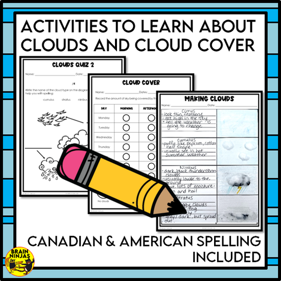 Types of Clouds and Cloud Cover Weather Lessons | Paper and Digital ...