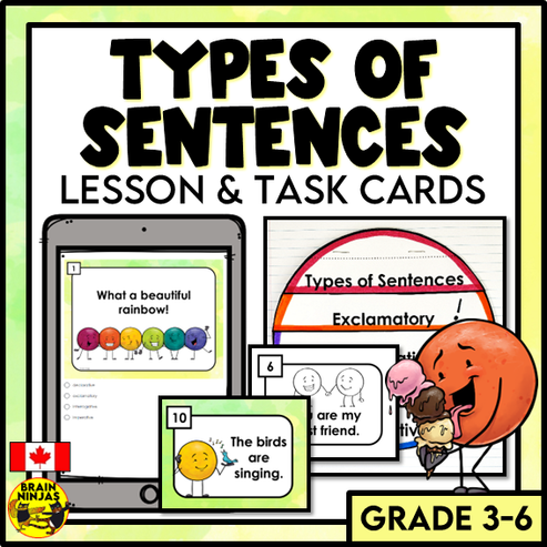 Types of Sentences Identifying and Punctuating | Paper and Digital ...