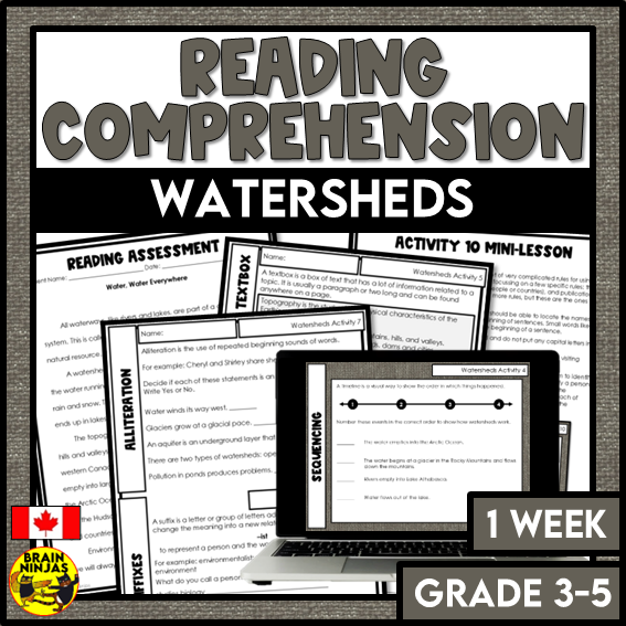 Watersheds Reading Comprehension Activities | Paper and Digital ...