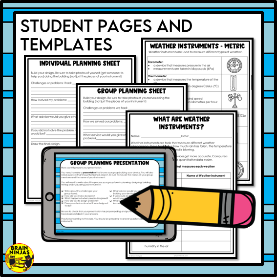 Weather Instruments Lessons and Activities STEM Challenge | Paper and ...