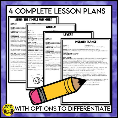 Wheels, Levers and Inclined Planes Lessons and Activities | Paper and ...