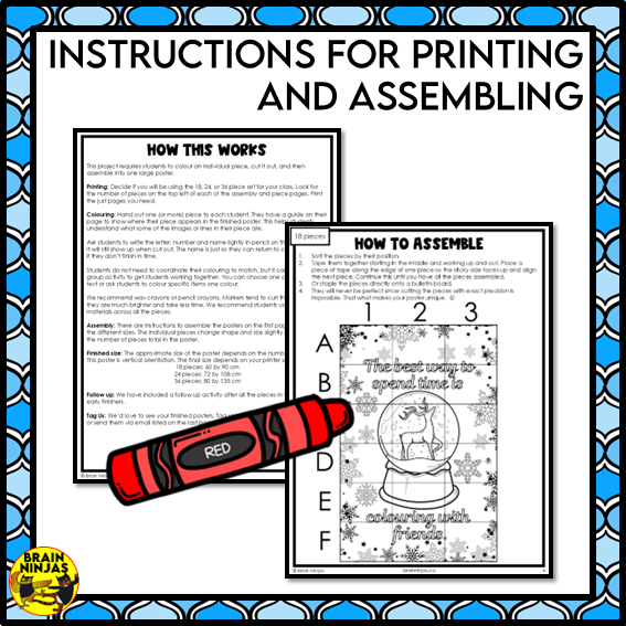 Winter Collaborative Poster for Indoor Recess Christmas | Paper ...