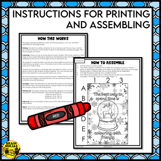 Winter Collaborative Poster for Indoor Recess Christmas | Paper ...