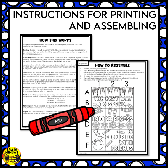 Winter Collaborative Poster for Indoor Recess or a Snowy Day | Paper ...