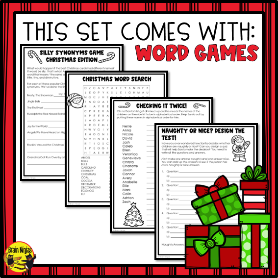 Christmas Puzzle Activities | Paper and Digital – brainninjas